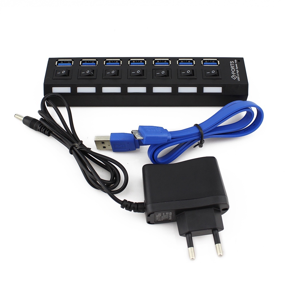 Porta USB De Alta Velocidade 3.0 7 Adaptador Multi Splitter OTG Para ...