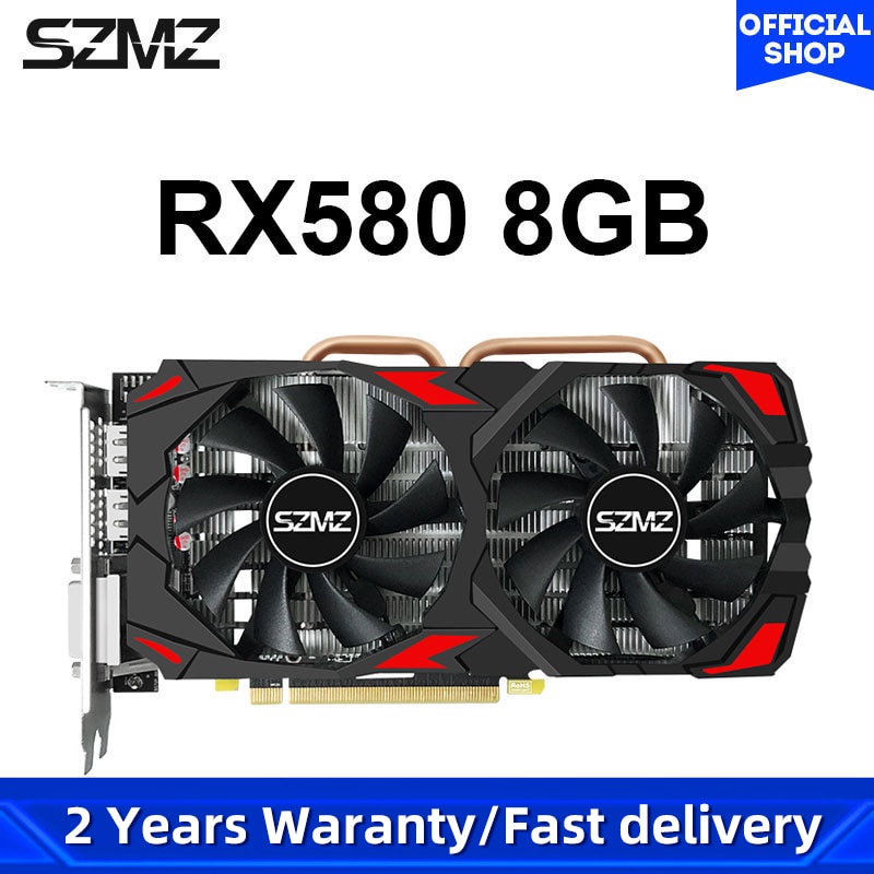 Placa Gráfica SzMZ RX 580 8GB GDDR5 256Bit Cartões De Vídeo Jogos De ...