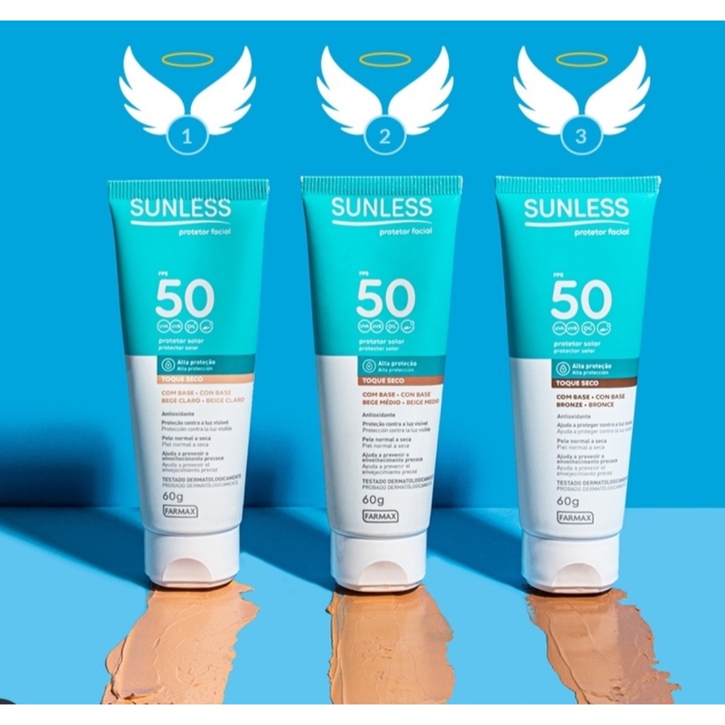 Protetor Solar Sunless FPS 50 60g Diversas Cores | Shopee Brasil