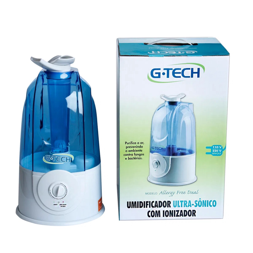 UMIDIFICADOR DE AR ULTRASSÔNICO 3L ALLERGY FREE G-TECH | Shopee Brasil