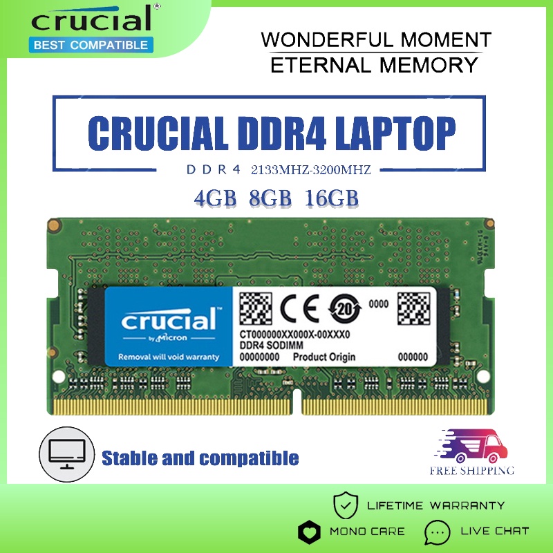 Notebook Crucial DDR4 SODIMM RAM 4gb 8gb 16gb PC4 2133Mhz 2400Mhz 266mhz 1.2V Memória - Desconto ...
