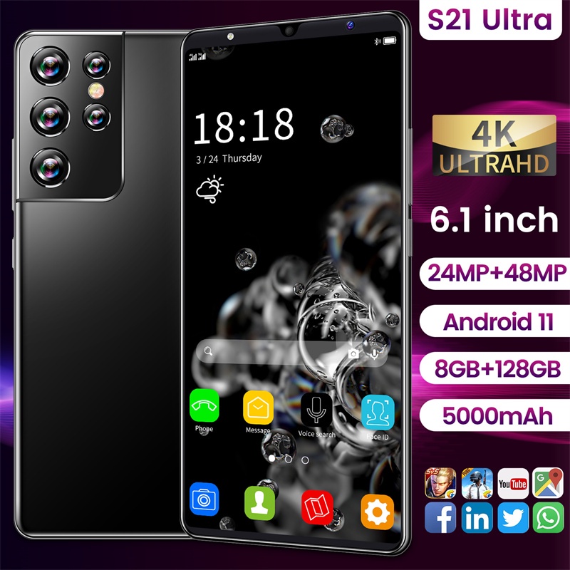 Celular S21Ultra Smartphone 8+128GB Celular Barato 5,8Polegadas Tela 5G ...