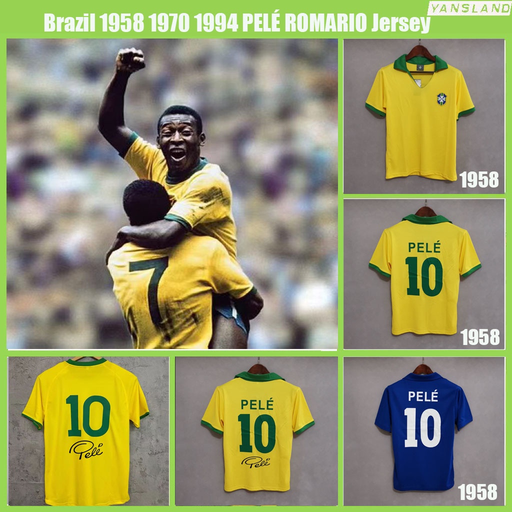 1960 Brasil 1970 Pelé jersey/Retrô Camisa Clássica 1958 1970 - Desconto ...