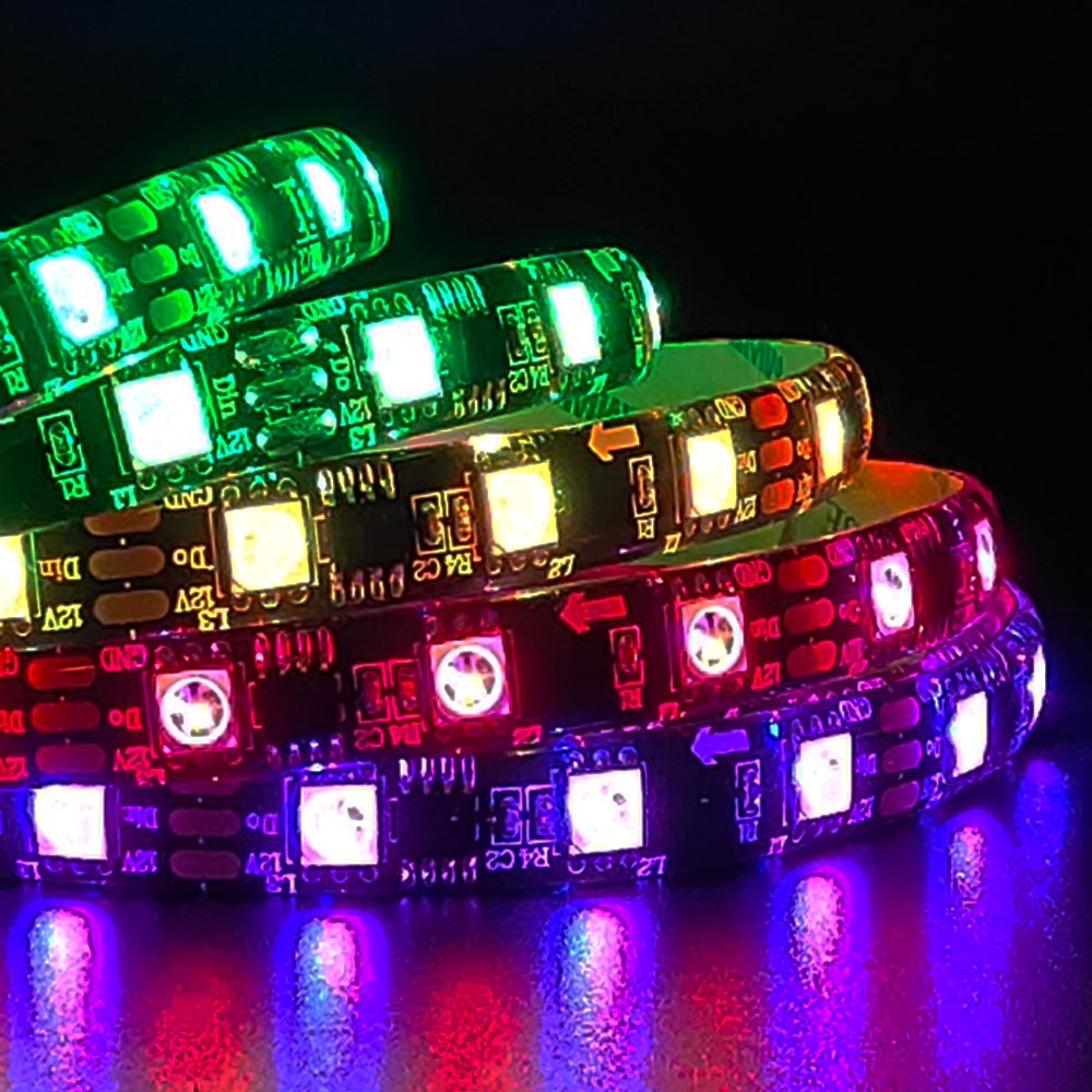 WS2811 Fita LED Pixel Endereçável 12V RGB 30/60LEDs/M WS2811IC Controle ...