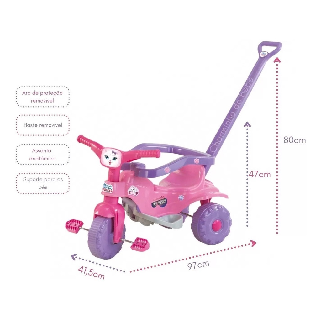 Triciclo Totoka Carrinho De Passeio Velotrol Infantil Rosa | Shopee Brasil