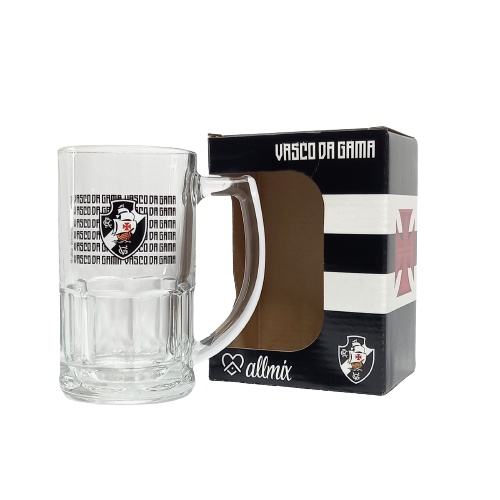 Caneca de vidro cerveja chopp festa presente time 340ml Vasco da Gama | Shopee Brasil