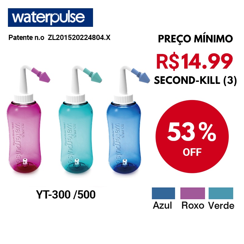 Waterpulse Nasal Wash Bottle Water Pulse 300/500ml Lavagem Para Adultos ...