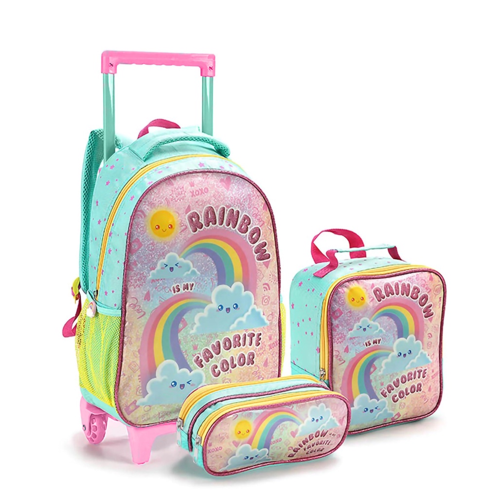 Kit Mochila Escolar Infantil Feminina Com Rodinhas Conjunto Super Fofa ... Kit Mochila Escolar Infantil Feminina Com Rodinhas Conjunto Super Fofa ...