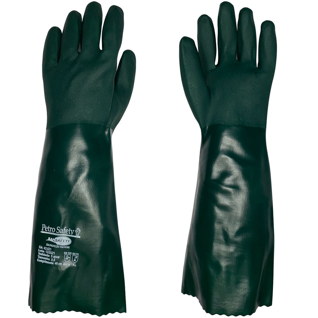 Luva de PVC 46cm Cano Longo Verde Forrada Aspera CA 43621 | Shopee Brasil