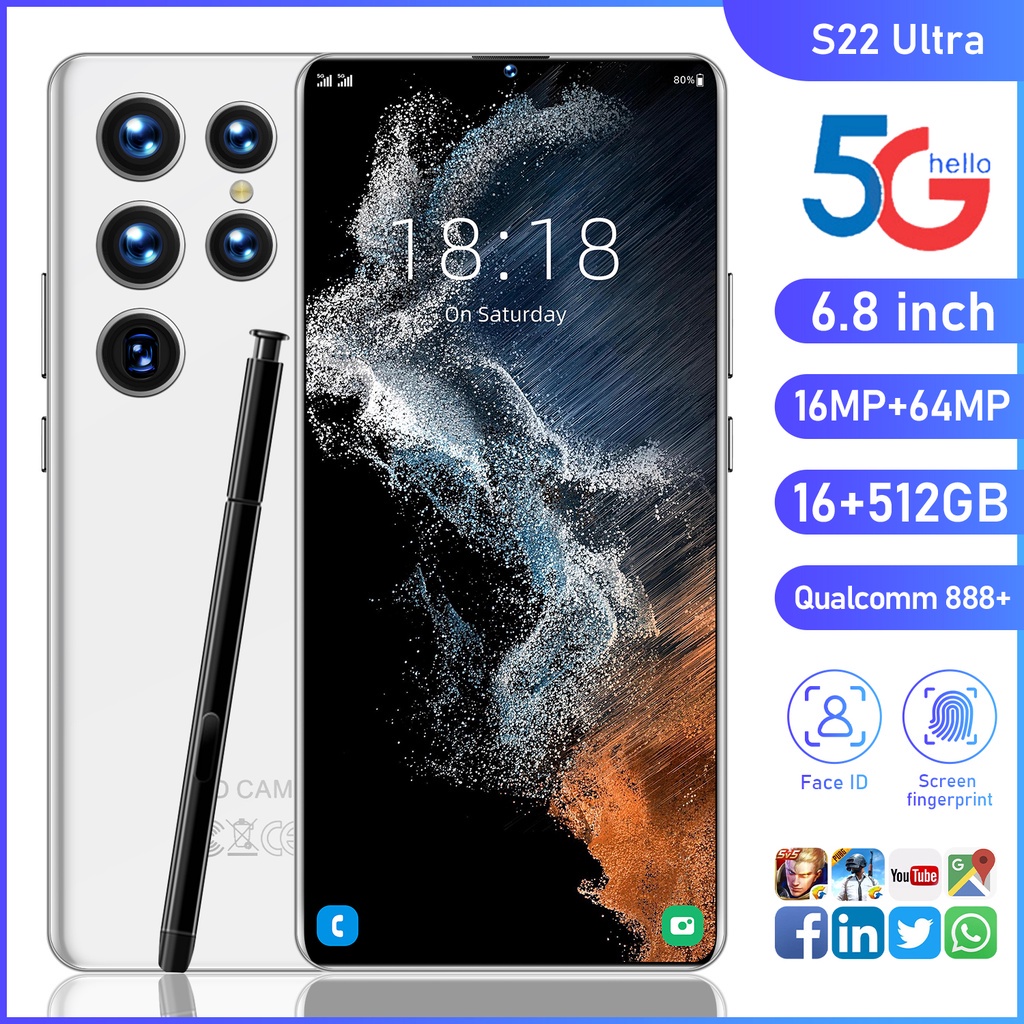 Novo Smartphone S22 Ultra 6,8 Polegadas 5G Celular Android | Shopee Brasil