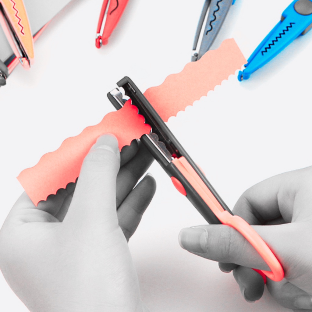 Tesoura Escolar De Picotar Formato De Corte Zigzag Leo E Leo | Shopee ...