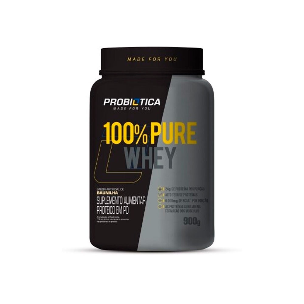 Whey Pure Probiotica Pote 900g Baunilha Supley | Shopee Brasil