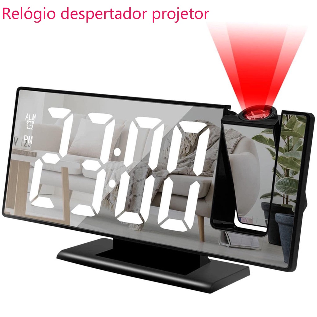 Relógio Despertador De Rádio Digital/Multifuncional Com Projetor De ...