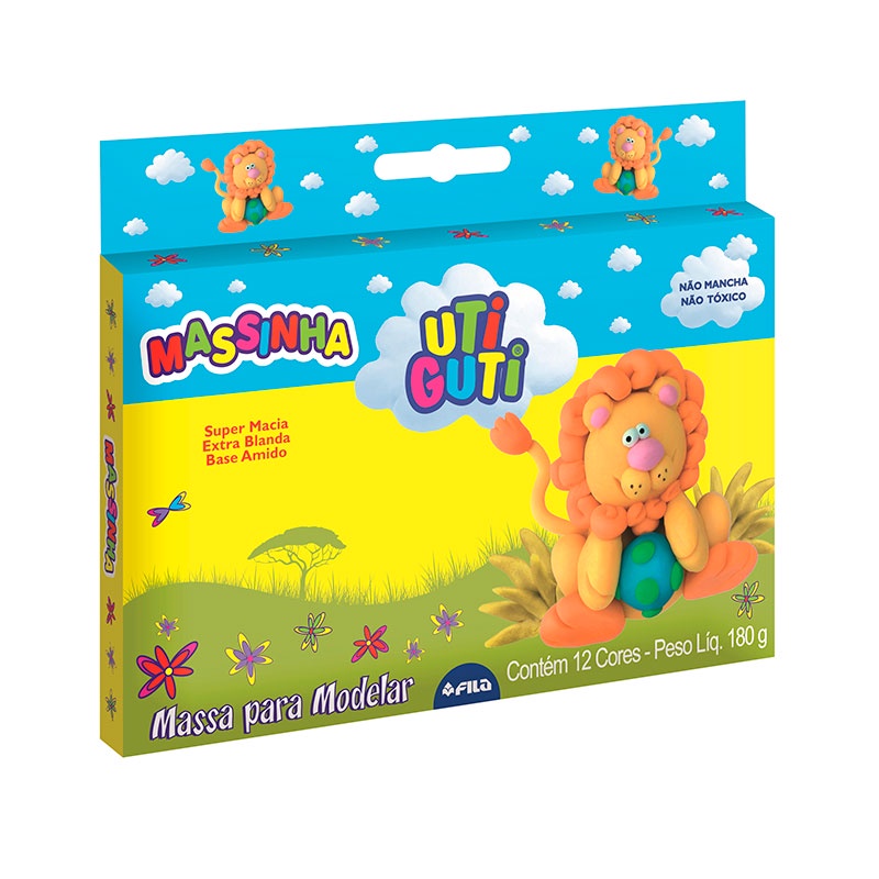Massa de modelar UtiGuti 180g com 12 cores Licyn | Shopee Brasil