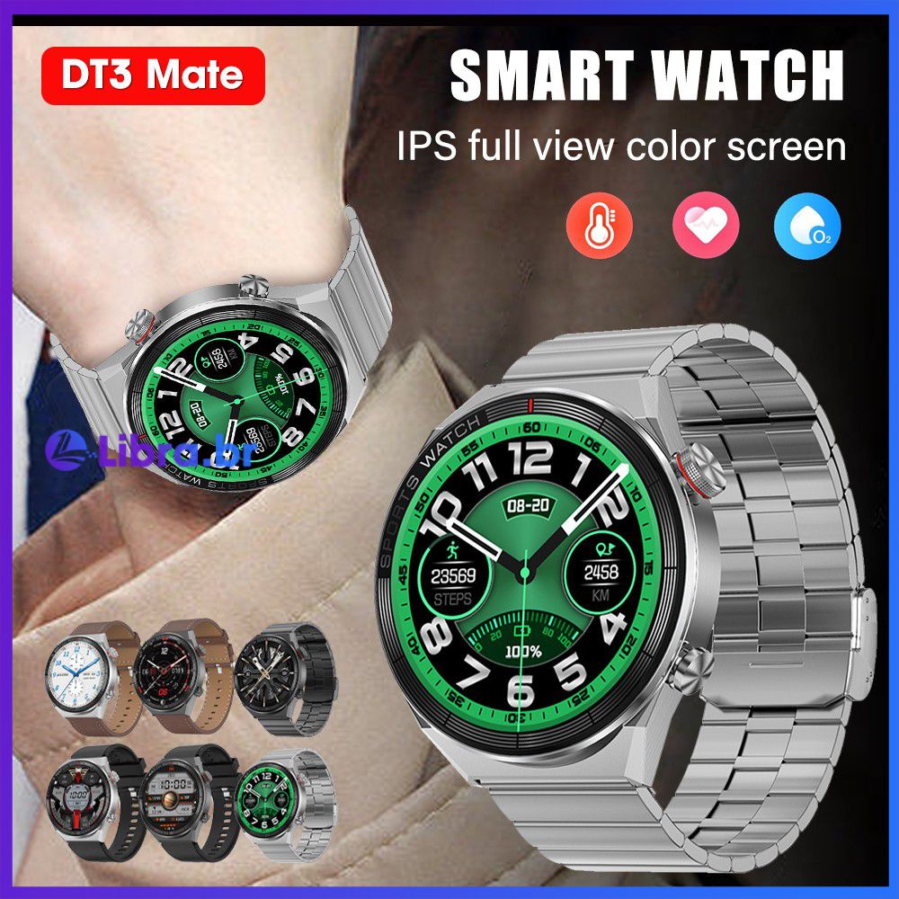 Smartwatch Masculino Fitness Tela HD Para Homens Original DT3 Mate ...