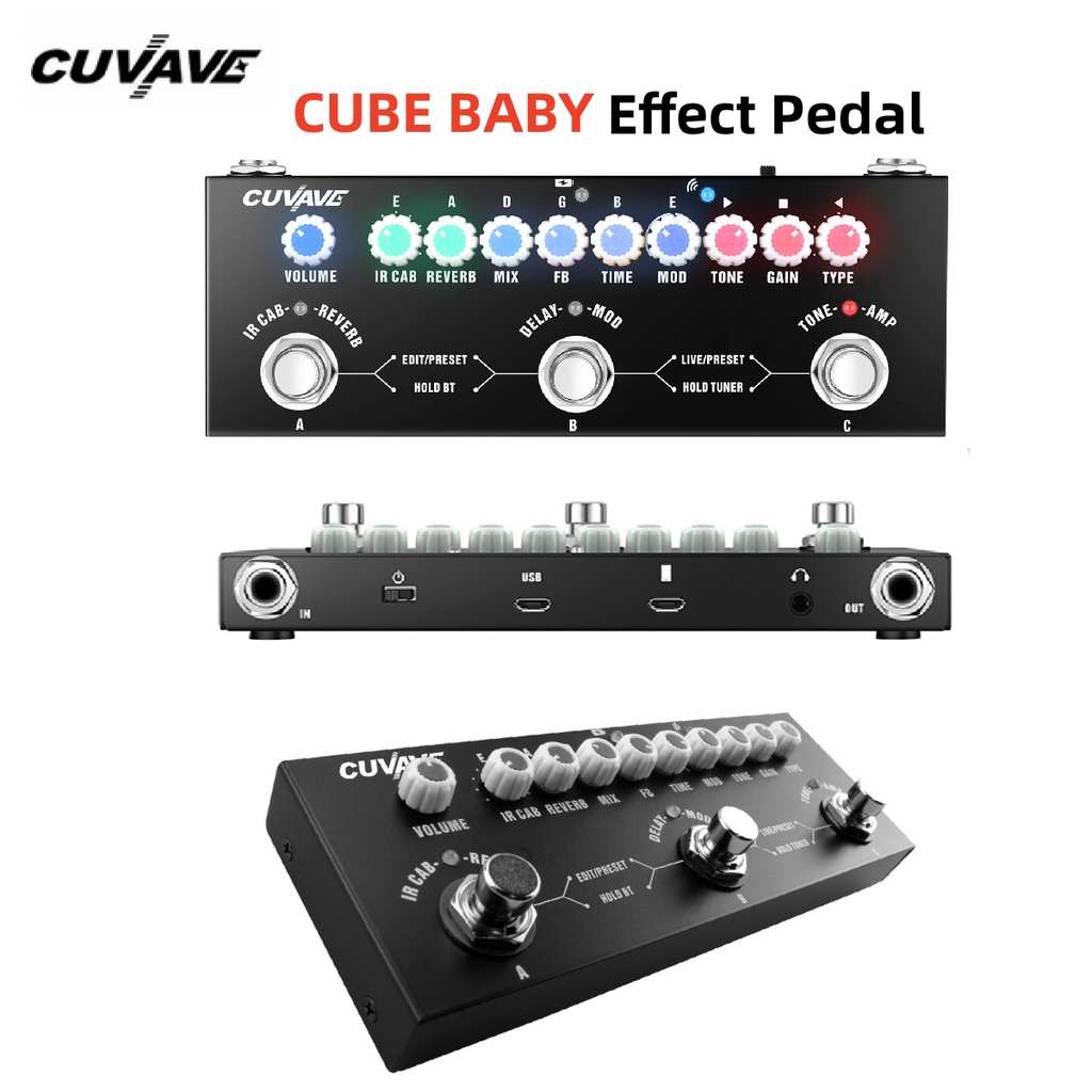 CUVAVE CUBE BABY Multi-Efeitos Pedal De Guitarra Elétrica Delay Chorus ...