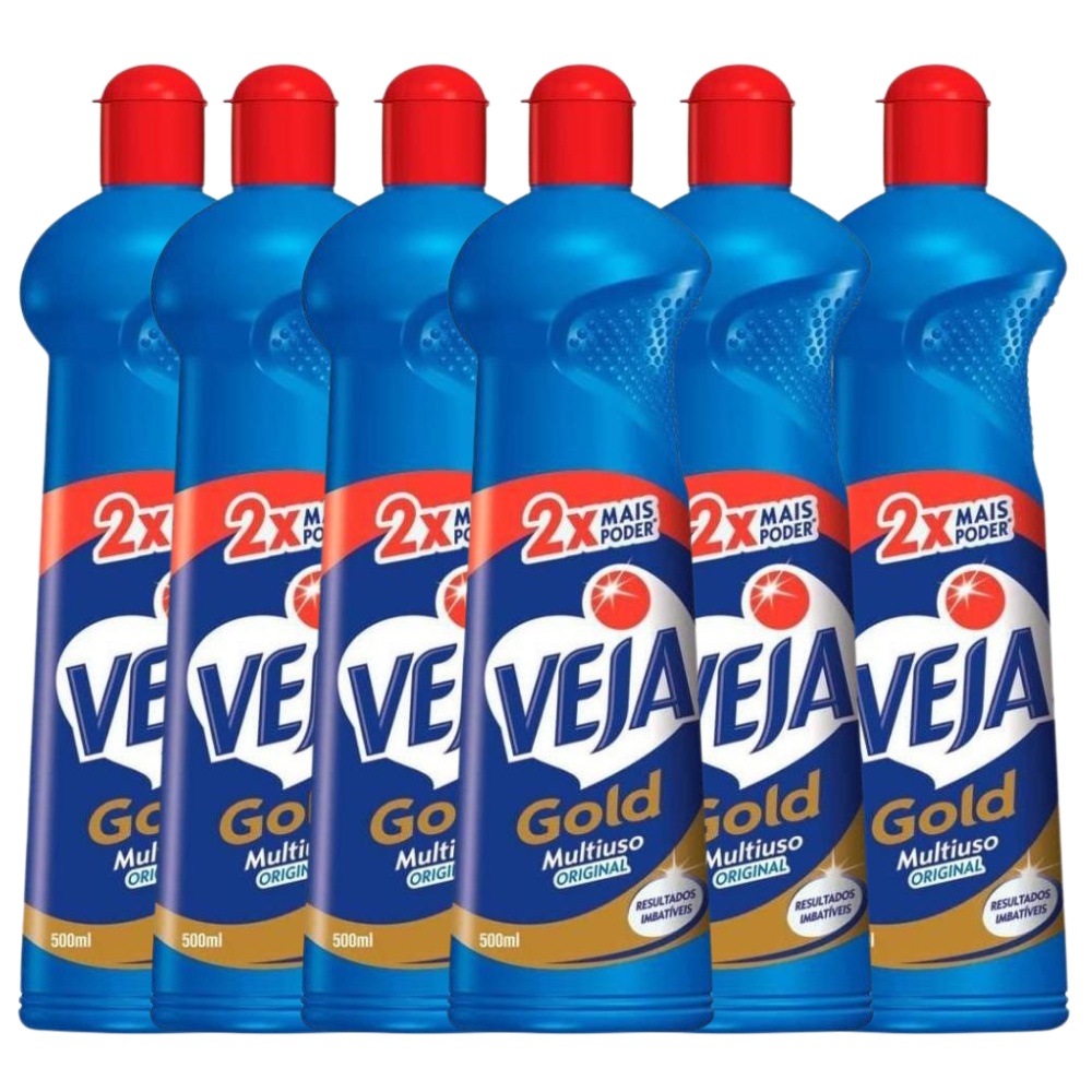 Kit com 6 Limpadores Multiuso Original Veja Gold 500Ml | Shopee Brasil