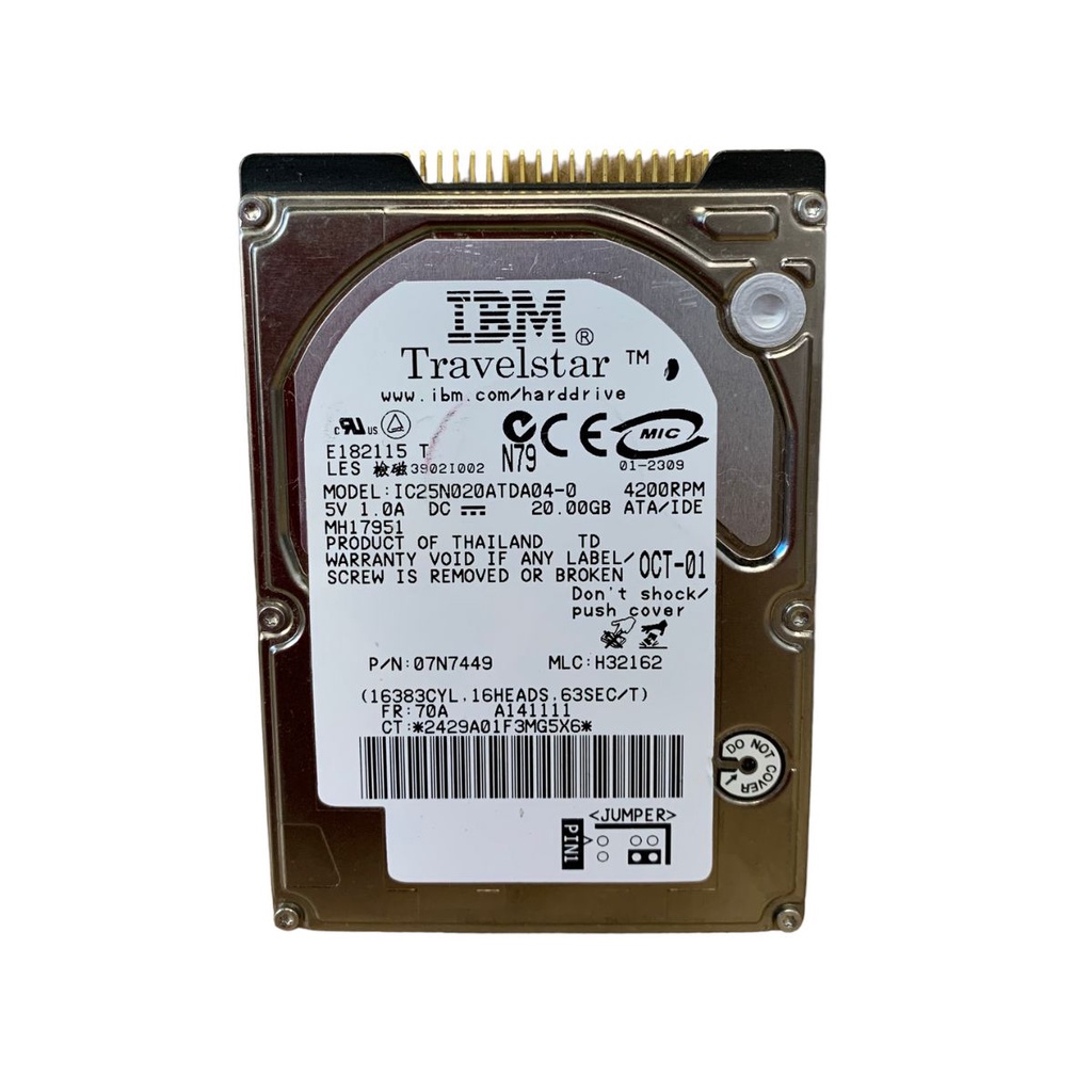 Disco Rígido Interno Hd Ide 20gb P/notebook E Ou Maquinas Industriais ...