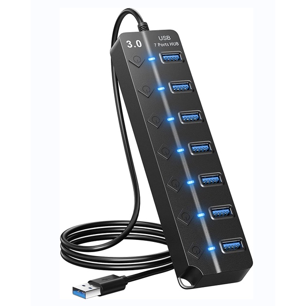 USB hub 3.0,4/7 Portas Distribuidor De Cubo Com Interruptor Separado E ...