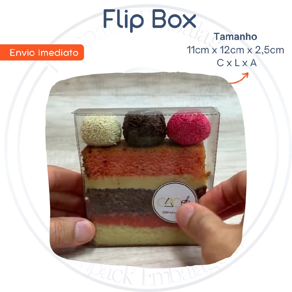 20un Embalagem Acetato Para Slice Cake E Doces Flip Box | Shopee Brasil