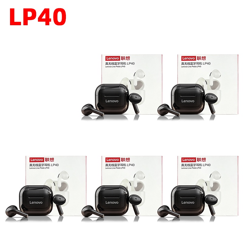 Lenovo LP40 Fones De Ouvido Bluetooth Sem Fio TWS HIFI Earbuds Estéreo Auxílios Auditivos Com ...