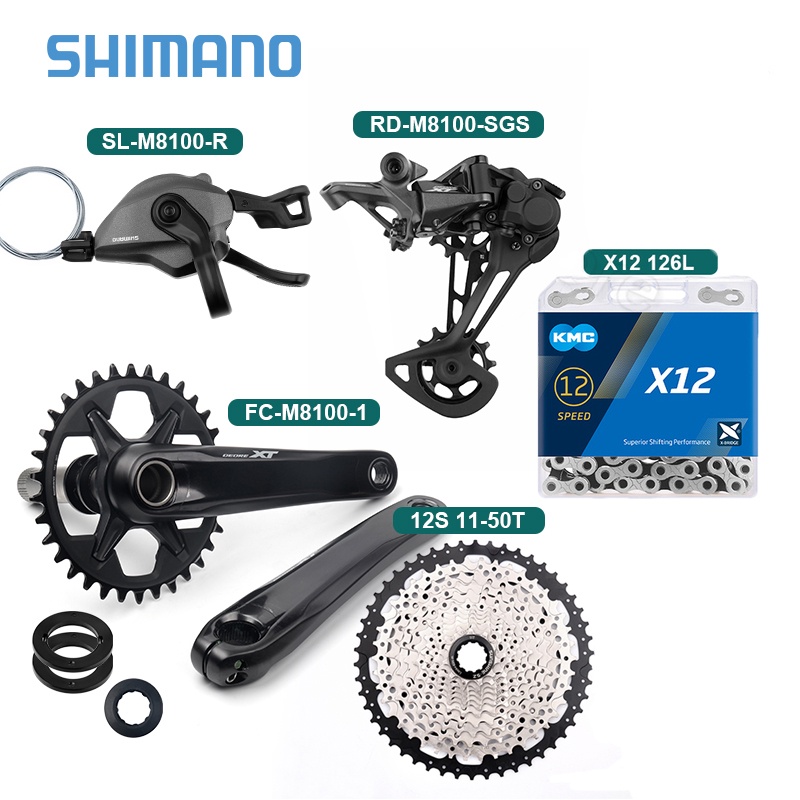 Shimano Deore XT M8100 1x12 Conjunto De Manivelas De Velocidade 170mm 36T 12 S Shifter Desviador ...