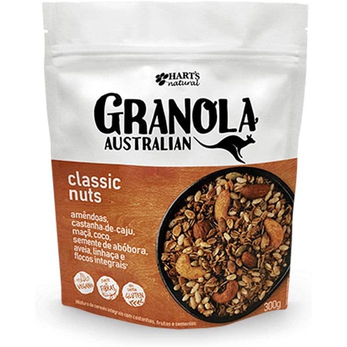 Granola Austrália Classic Nuts Harts 100% natural - 300 G - Escorrega o ...