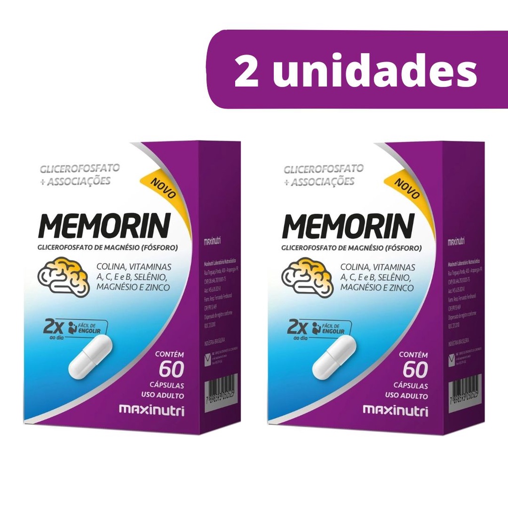 Kit Memorin Maxinutri 60 capsulas - 2 caixas | Shopee Brasil
