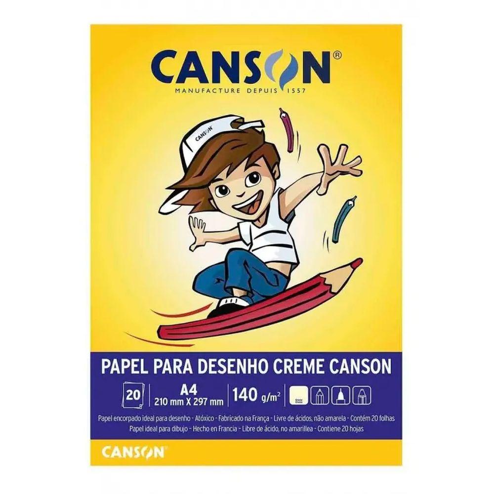 Papel Canson A4 Creme 140G/M2 Bloco-Canson | Shopee Brasil