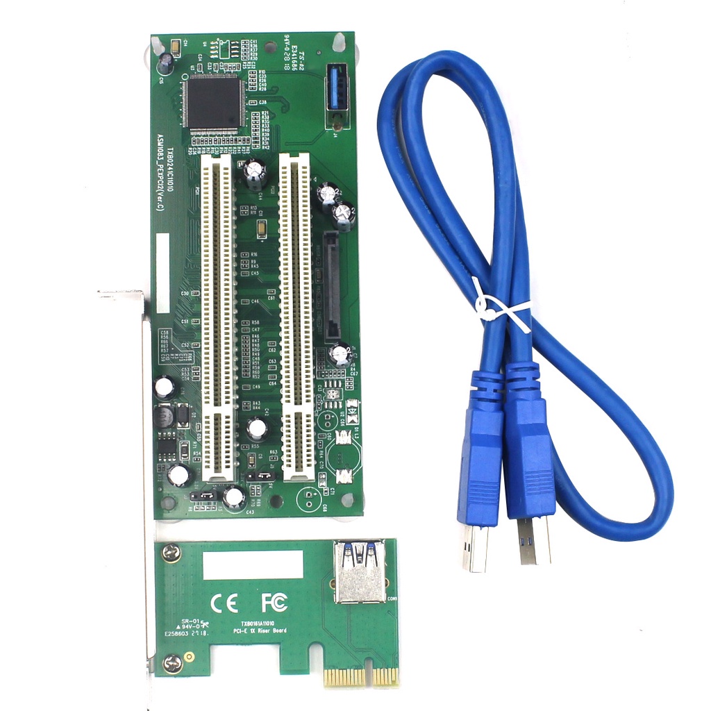 Adaptador PCI-Express Para Duplo Placa De Expansão Com Slot PCIe USB 3. ...