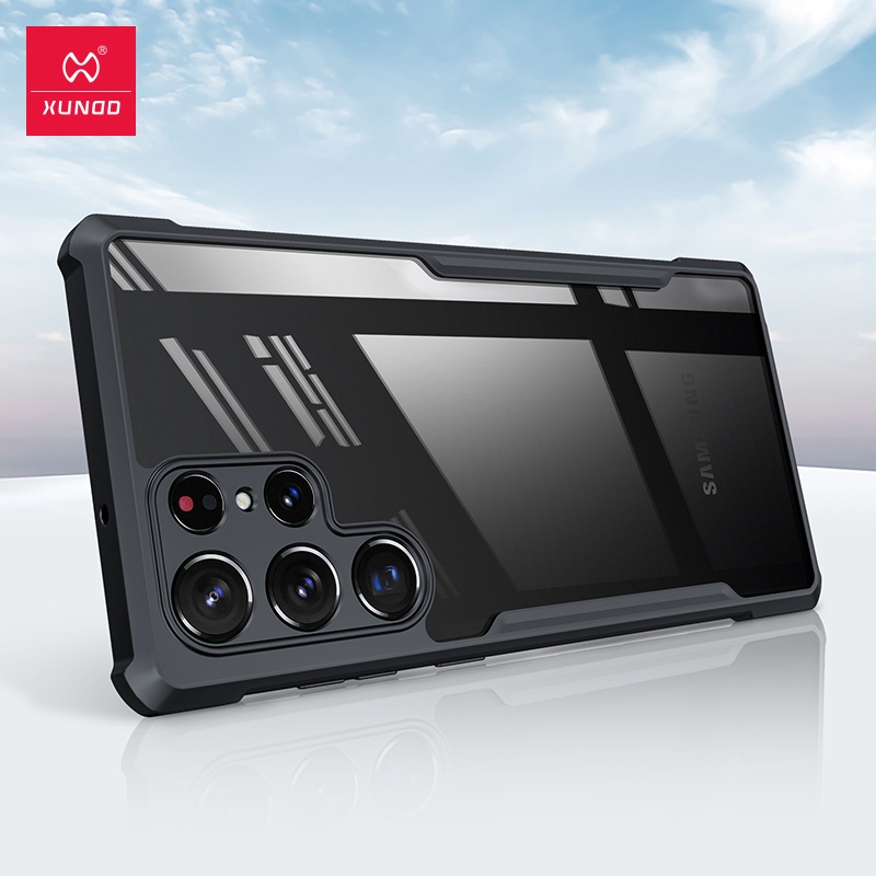 Para Samsung Galaxy S23 Ultra Case XUNDD Airbags Anti-Impacto Transparente PC + Capa Protetora ...