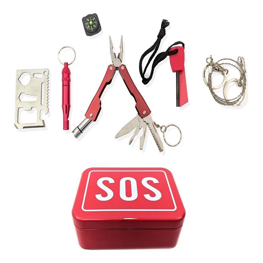 Kit Sobrevivencia De Emergencia 7 Em 1 Sos Camping Trilha | Shopee Brasil