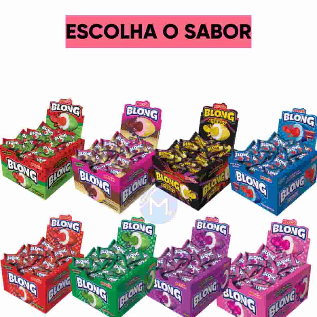 Chiclete Blong Recheado 40 unidades | Escolha o Sabor | Shopee Brasil