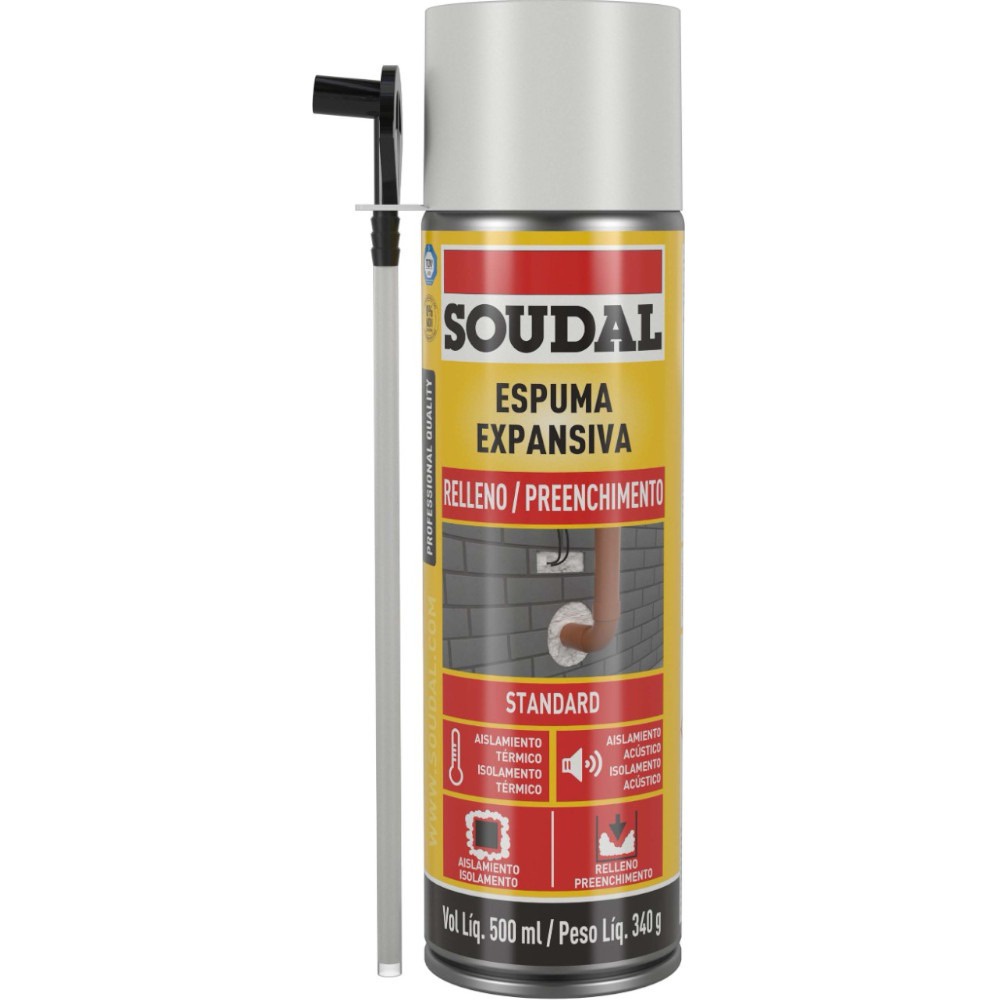 Espuma expansiva de poliuretano 500 ml - STANDARD Soudal | Shopee Brasil