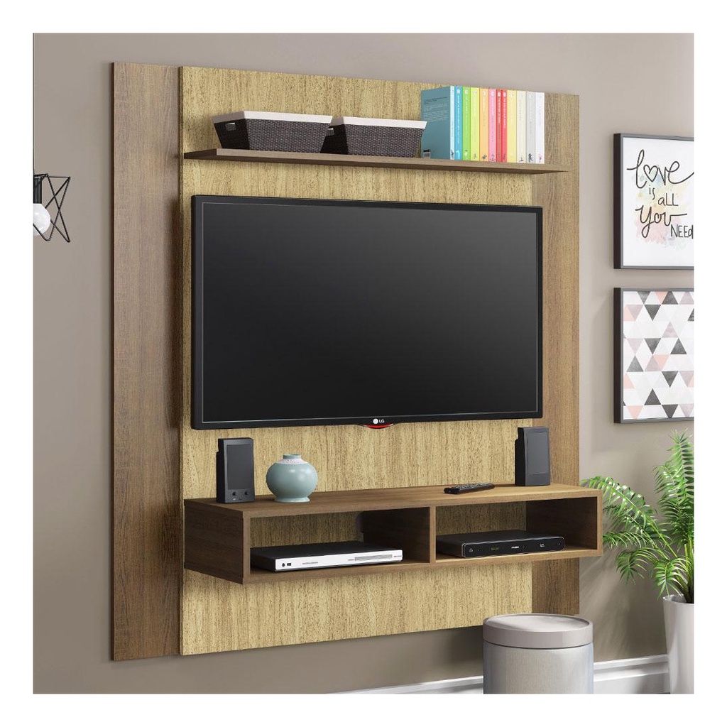 Painel Tv 50 Polegadas 1 Prateleira 2 Nichos Arizona Madesa | Shopee Brasil