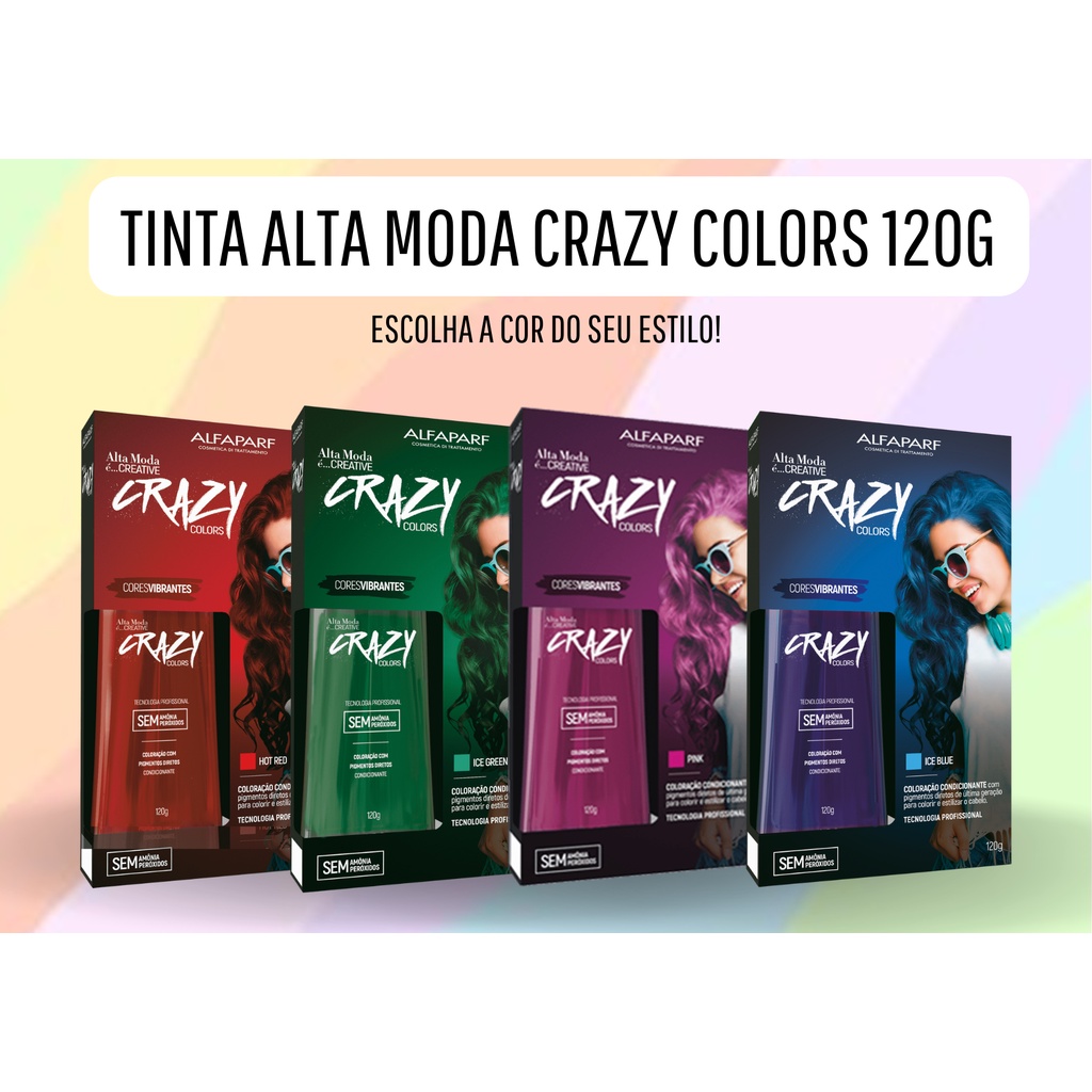 Tinta Alta Moda Crazy Colors 120g - Cores - Escorrega o Preço
