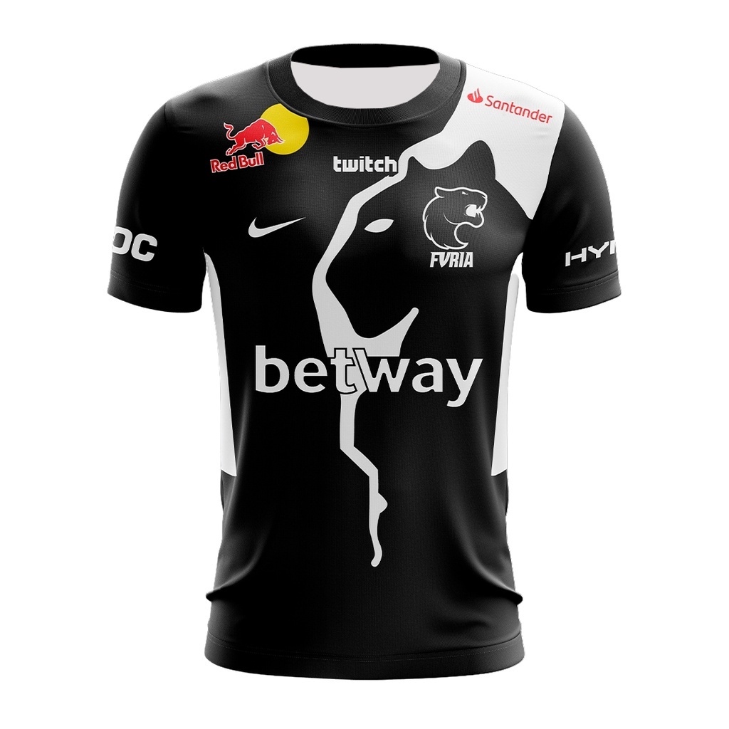 Brasil Esports Club Jersey Masculina Pantera Preto FURIA Camiseta LOO ...