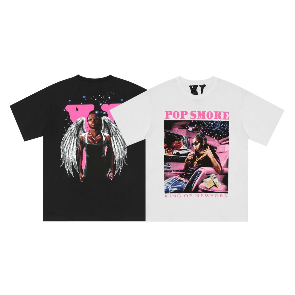 VLONE X POP SMOKE Co-Branded KING OF NY De Nova York Pink Big V Manga ...