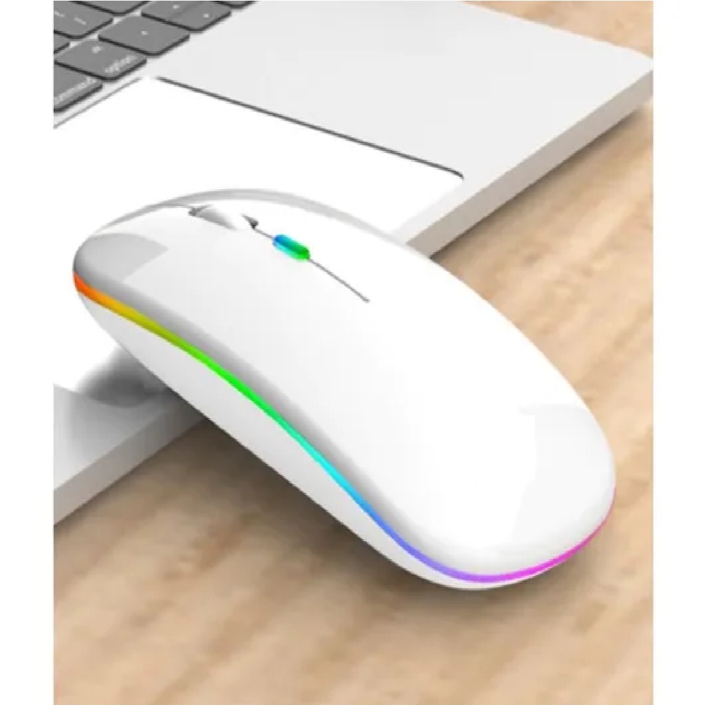 Mouse Optico Sem Fio Recarregável Led Rgb 2.4 Ghz Wirelles USB Computador Silencioso ...