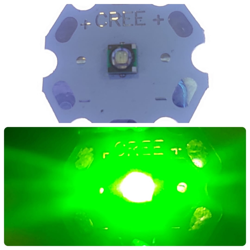 Led CREE 3w VERDE 510 a 530 nm com dissipador ESTRELA | Shopee Brasil