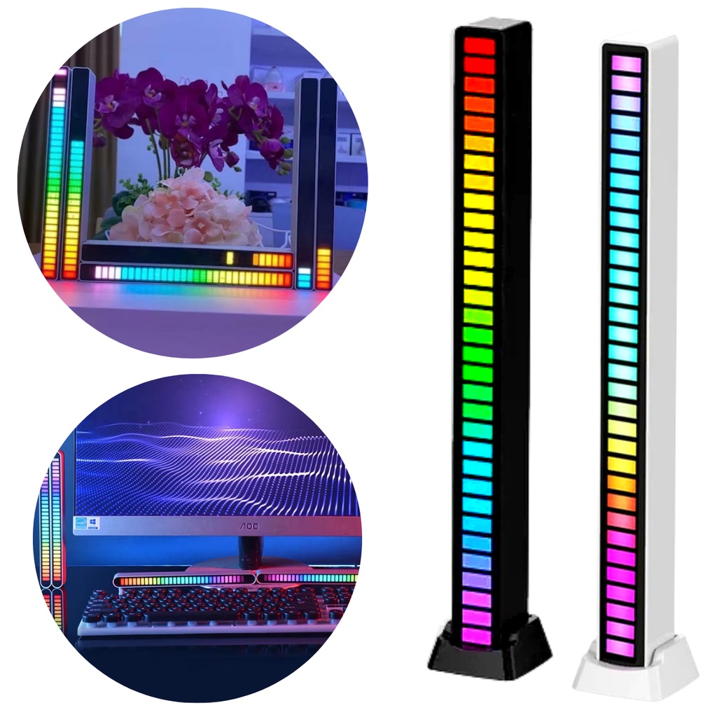 Kit 2 Barra Led Torre Rítmica Som Interativo Musica Ativação Por Sensor ...