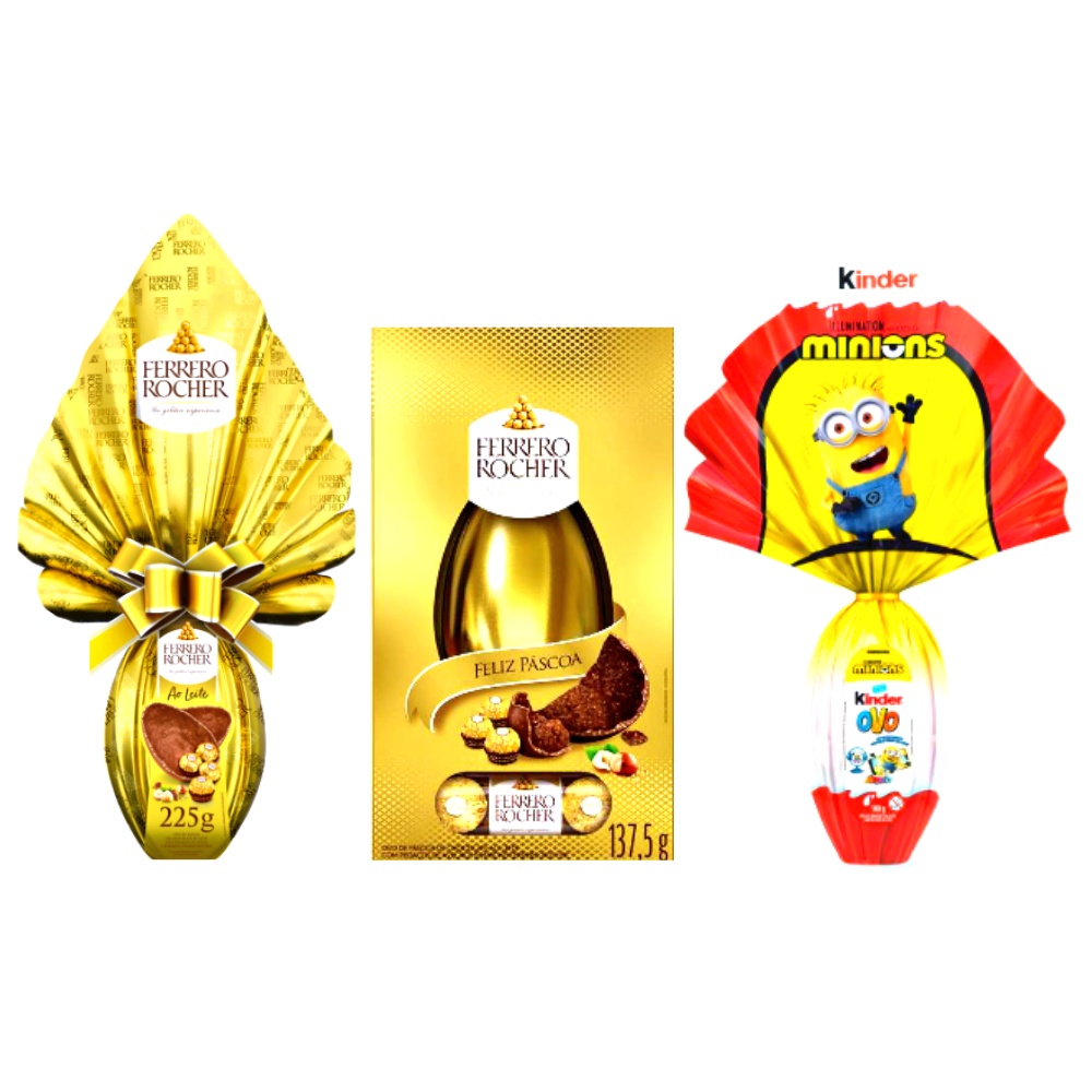 Ovo De Páscoa Ferrero Rocher e Kinder Minions - 1un - Escorrega o Preço
