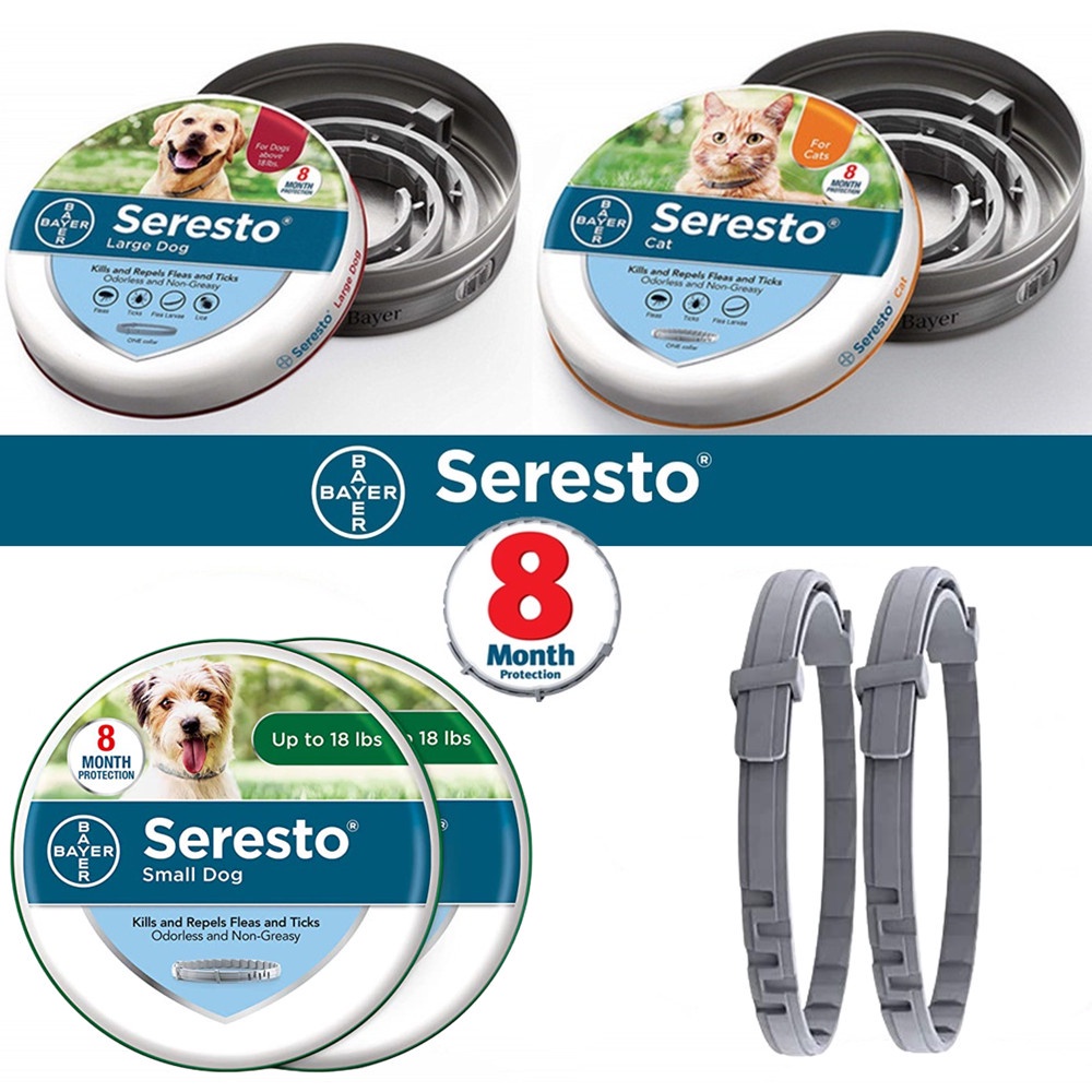 2 peças Coleira Bayer Seresto Para Pulgas E Carrapatos Cães Gatos ...