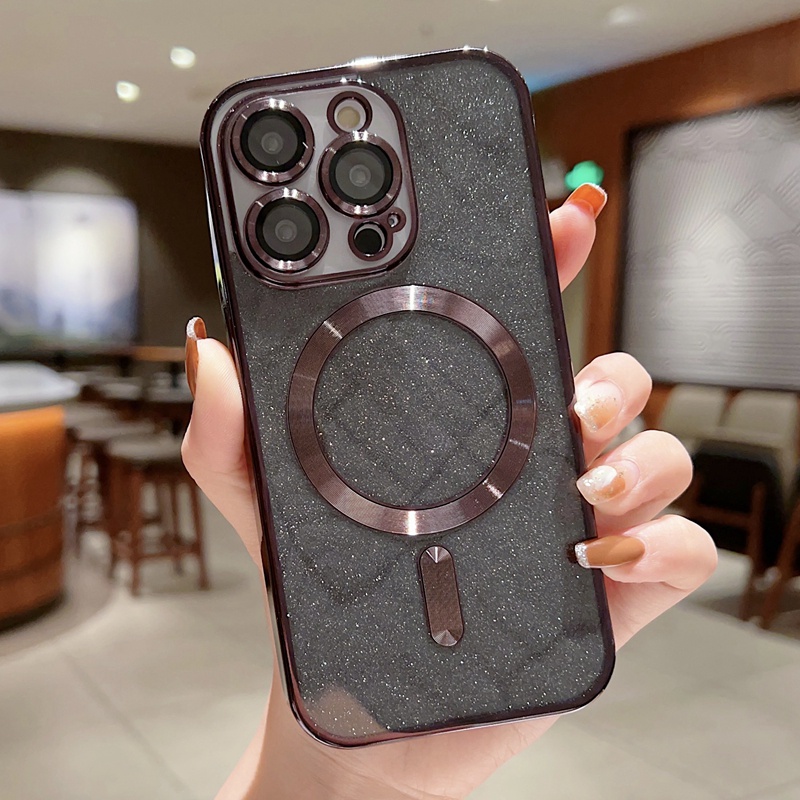 Luxo Placa Eletroplaca Magsafe Capa De Celular De Carga Sem Fio Para iPhone 14 13 12 11 Pro Max ...