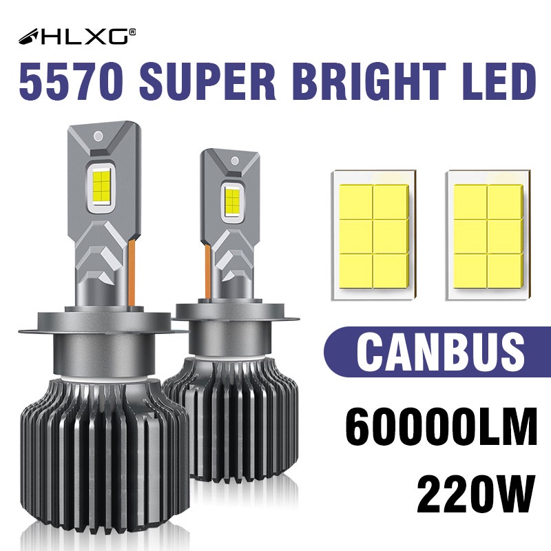 HLXG 80000LM Turbo LED H7 Canbus H4 Farol De Carro H1 H11 9005 9006 HB3 HB4 HIR2 9012 Lâmpadas ...