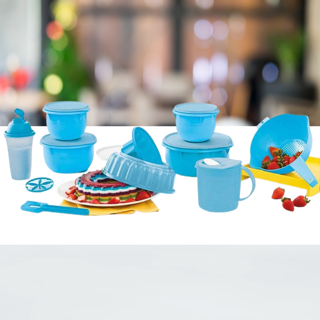Kit Batedeira Tupperware 9 Peças Azul Original Jogo Novo Bea Tapower ...