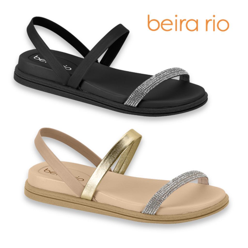 Sandalia Rasteira Beira Rio Original Conforto Slide Pedrarias ...