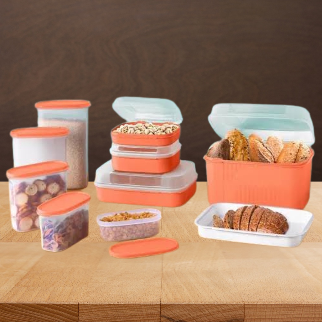 Kit Tupperware Armazenagem 9 Peças Laranja Original Novo Jogo ...