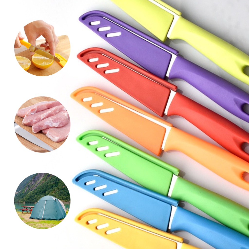 Faca Cozinha Afiada Lâmina Aço Inox - Com Capa Protetora - Escorrega o ...