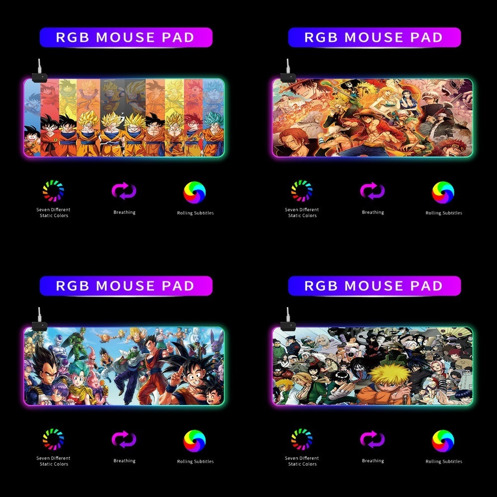 Tapete De Rato Anime Grande One Piece Mouse Pad 800 X 300 X 3 MM RGB ...